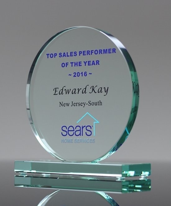 Classic Jade Glass Circle Trophy | Edco Awards