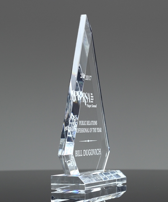 Clear Acrylic Diamond Award with Bevels | Edco Awards