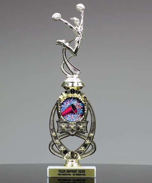 Sport Motion Cheerleading Trophy with StarBurst Riser | Edco Awards