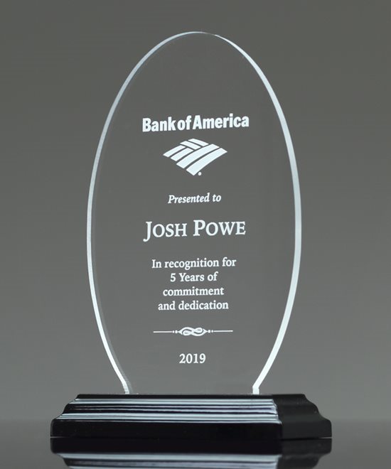 Narrow Oval Acrylic Award | Economy Acrylic | Edco Awards