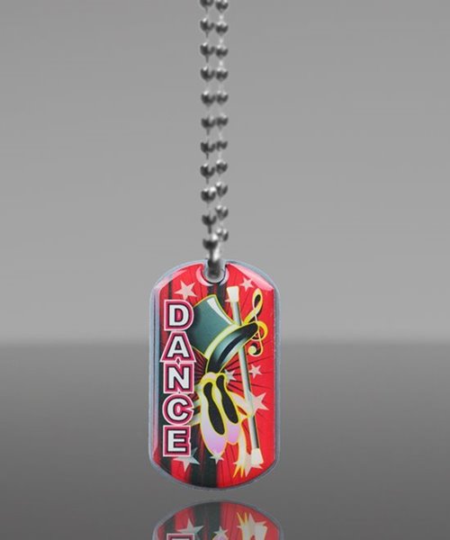 Dance Theme Epoxy Domed Dog Tag with Chain | Edco Awards