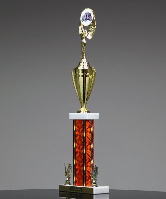 Tradition Cup Riser Trophy with 2 Trim Eagles | Edco Awards