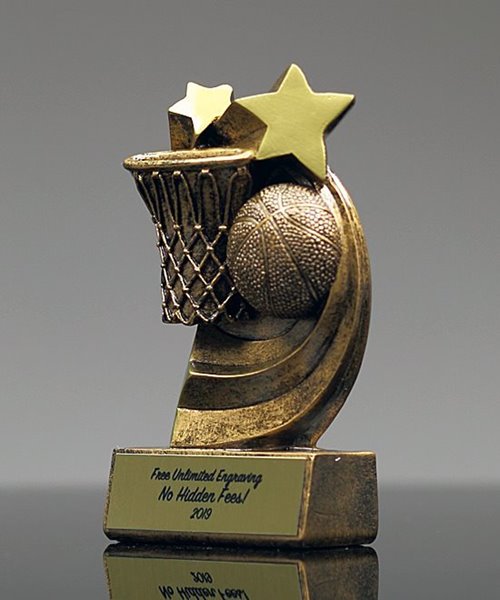 Star Swirl Basketball Trophy