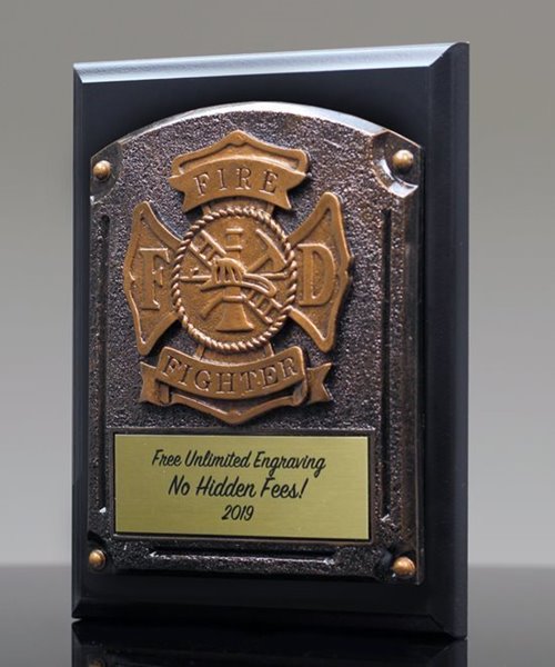 Greystone Firefighter Award Plaque | Edco Awards