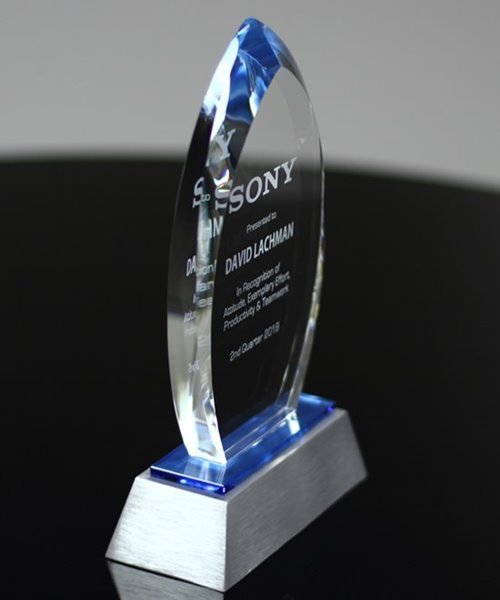 Engraved Crystal Flare Award | Edco Awards