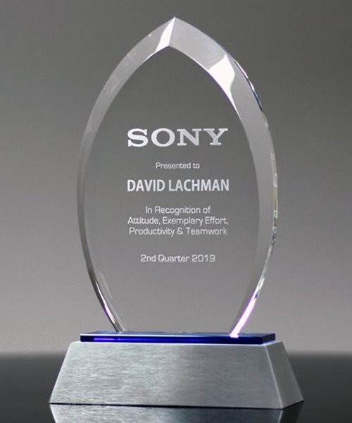 Engraved Crystal Flare Award | Edco Awards