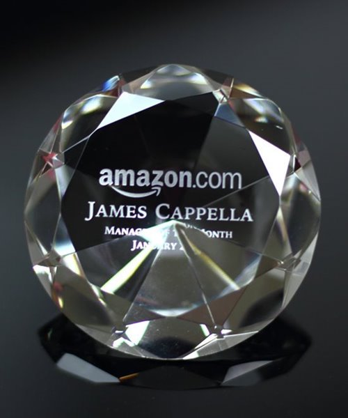 Crystal Diamond Paperweight | Edco Awards