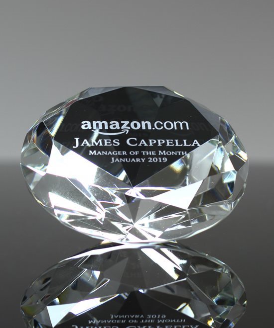 Crystal Diamond Paperweight | Edco Awards