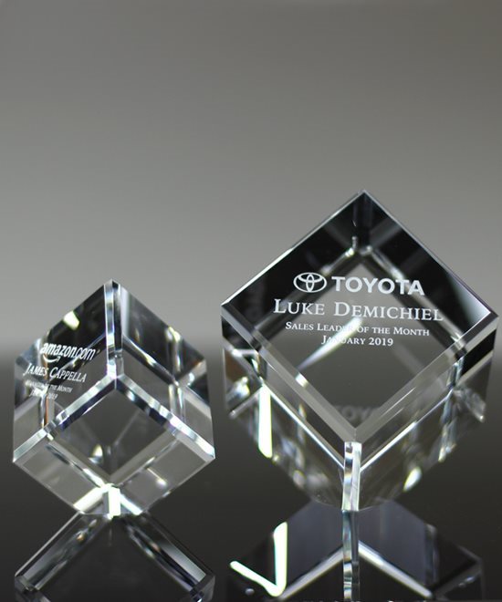 Crystal Cube Paperweight | CRY91,CRY92,CRY93 | Edco Awards