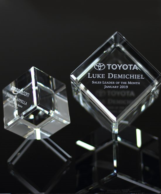 Crystal Cube Paperweight | Edco Awards