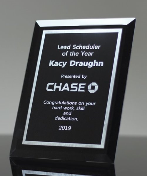Black Glass Plaque | Custom Engraved Award – 4 Sizes | Edco Awards