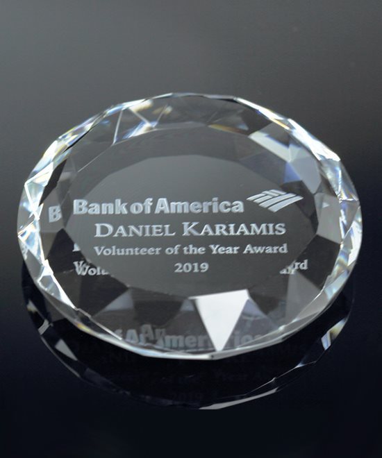Multifaceted Crystal Round Paperweight | Edco Awards
