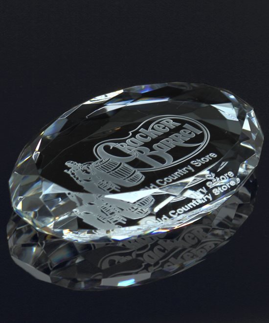 Multifaceted Crystal Paperweight Oval | Edco Awards