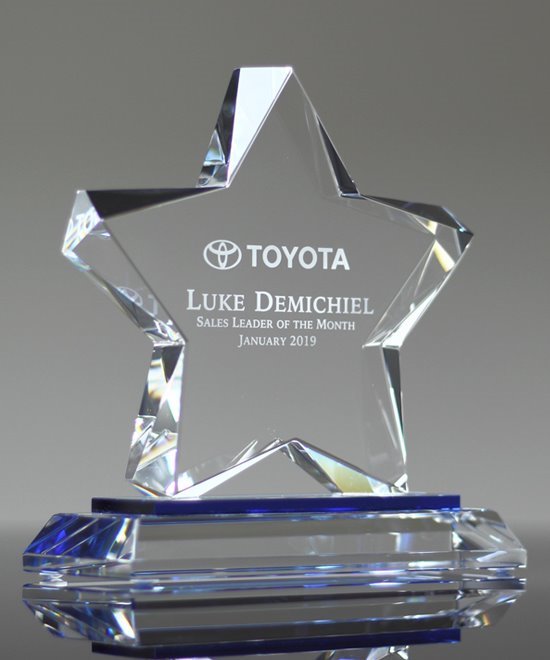 Blue Twinkle Star Award Crystal | C1201 | Edco Awards