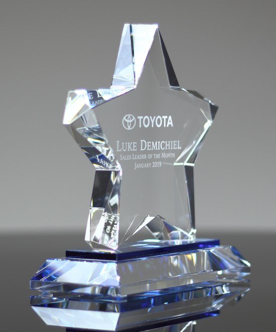 Blue Twinkle Star Award Crystal | C1201 | Edco Awards