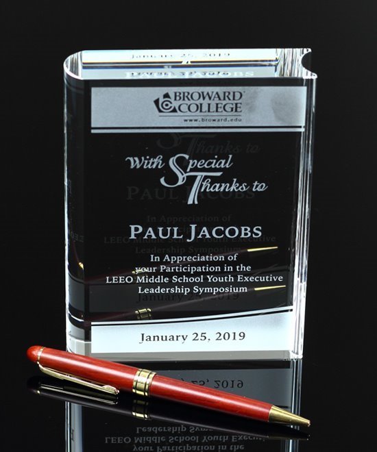 Crystal Book Award | Glass Book Trophy | Edco Awards