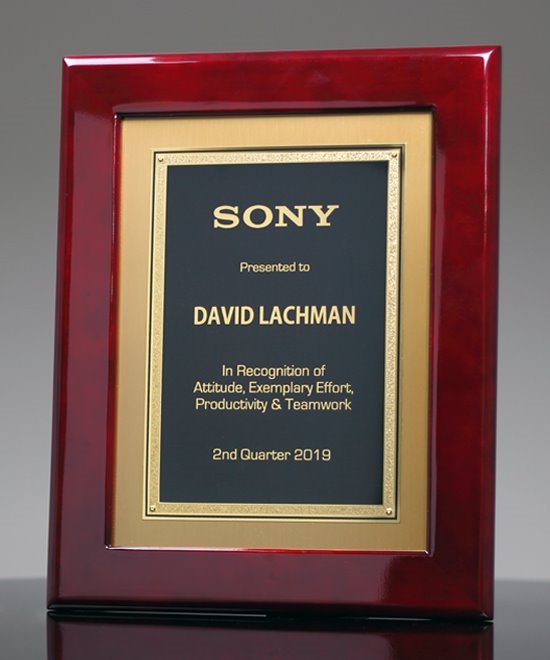 Stafford Rosewood Plaque Frame | Airflyte P3990 | Edco Awards