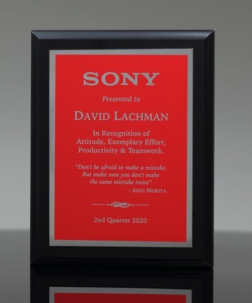 Associate Red Award Plaque | Edco Awards