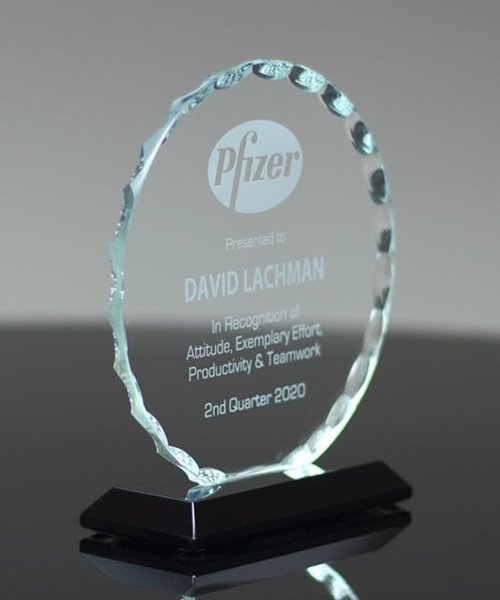 Facet Round Glass Award | Edco Awards