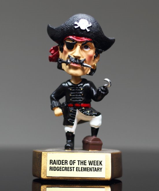 Pirate Bobblehead Mascot Trophy | Edco Awards