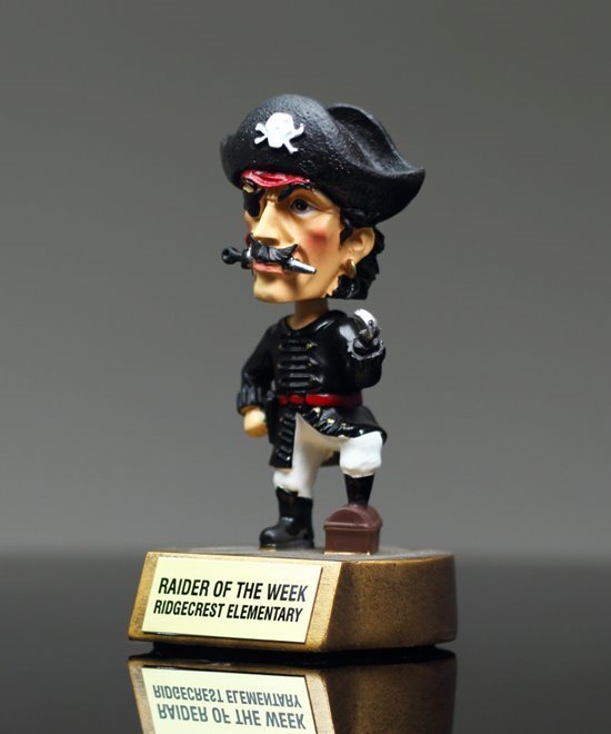 Pirate Bobblehead Mascot Trophy | Edco Awards