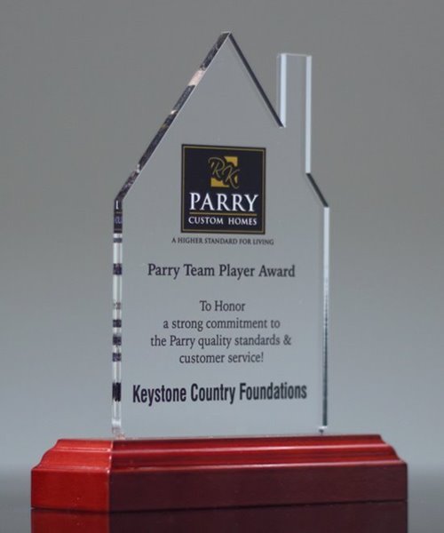 House Shaped Economy Acrylic Award | Edco Awards