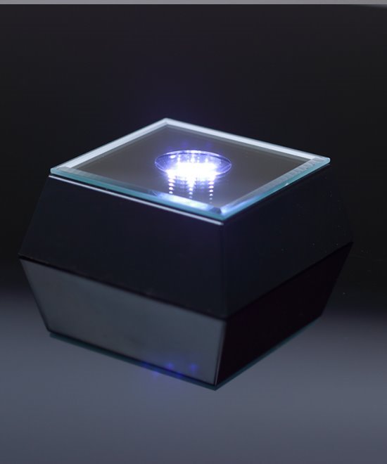 Black Mirrored Lighted Square Base | Edco Awards