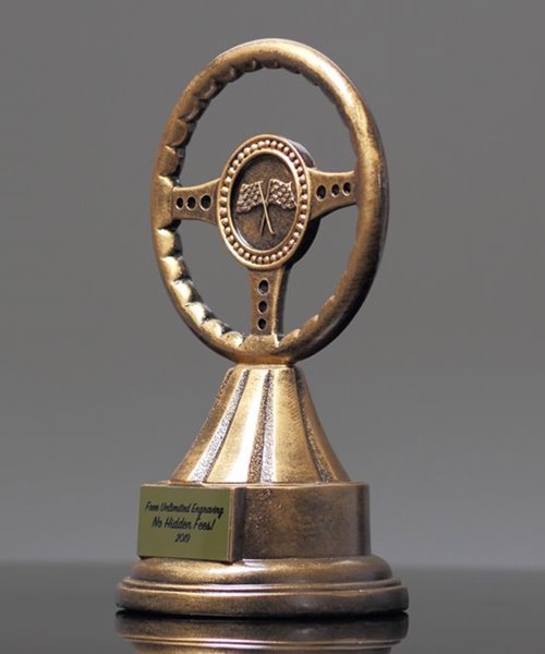 Gold Steering Wheel Resin Trophy | RF39 | Edco Awards