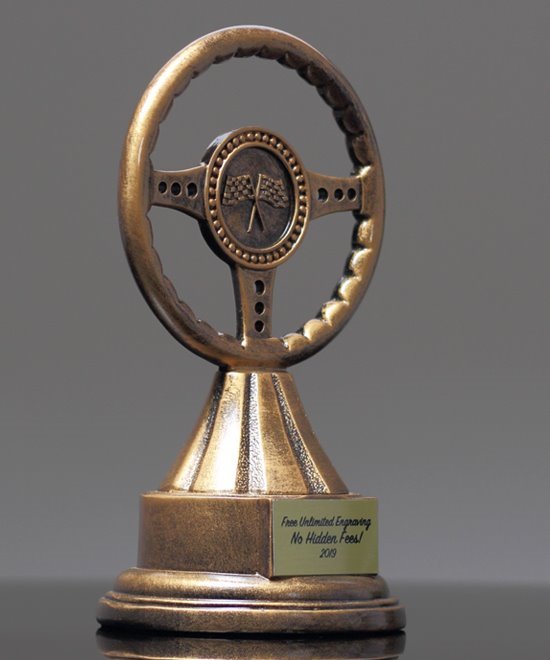 Gold Steering Wheel Resin Trophy | RF39 | Edco Awards