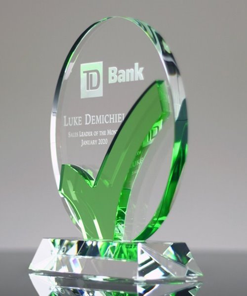 Green Crystal Check Mark Award | Edco Awards