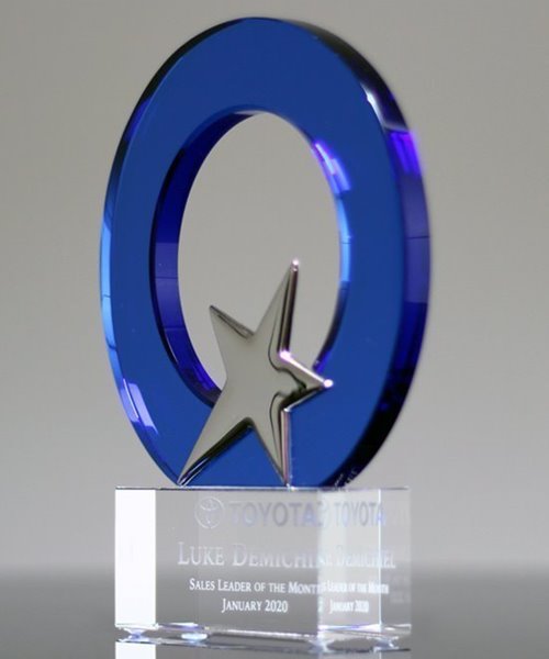 Balanced Star Award | Cobalt Crystal & Chrome Star | Edco Awards