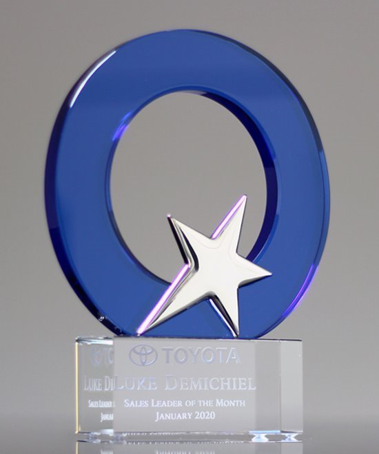 Balanced Star Award | Cobalt Crystal & Chrome Star | Edco Awards