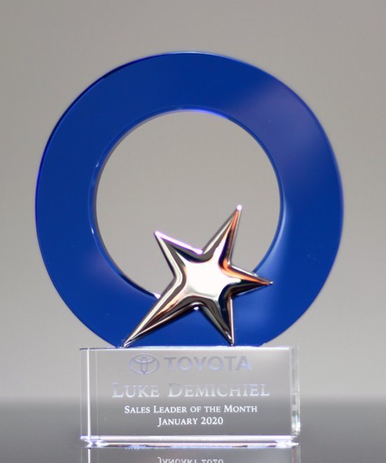 Balanced Star Award | Cobalt Crystal & Chrome Star | Edco Awards