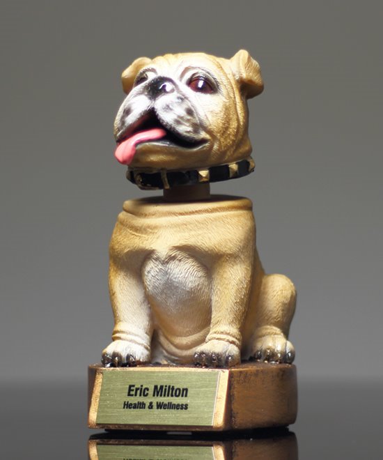 Bulldog Bobblehead Mascot Trophy | Edco Awards