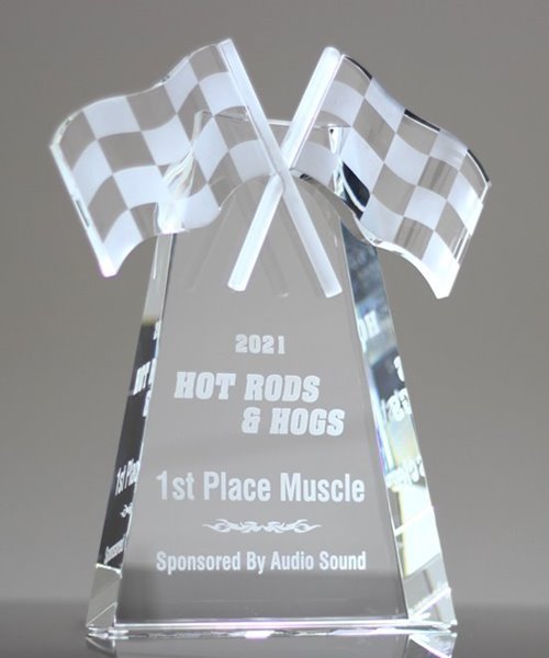 Checkered Flags Crystal Trophy | 98126, 98120 | Edco Awards