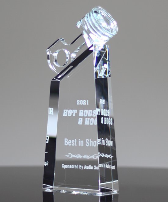 Crystal Piston Motor Sport Trophy | Edco Awards