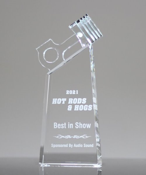 Crystal Piston Motor Sport Trophy | Edco Awards