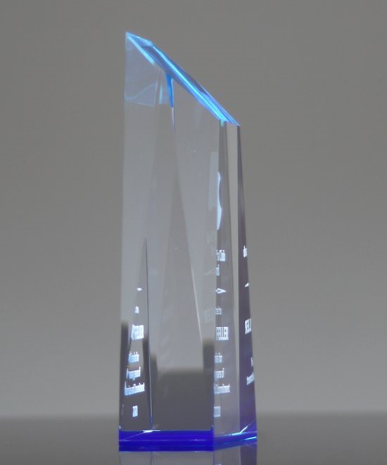 Blue Acrylic Hexagon Obelisk Award | 86408-B, 86410-B | Edco Awards