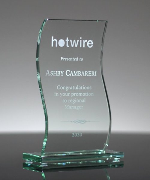 Jade Glass Wave Award | YX-1722C, YX-1722B, YX-1722A | Edco Awards