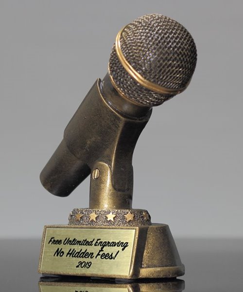 Gold Microphone Resin Trophy | RFC-832 | Edco Awards
