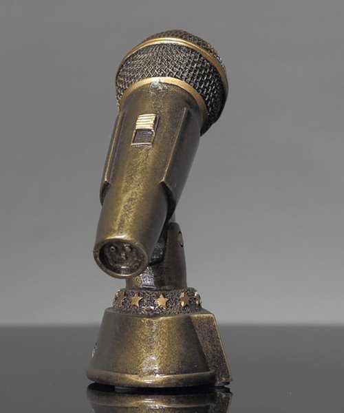 Gold Microphone Resin Trophy | RFC-832 | Edco Awards