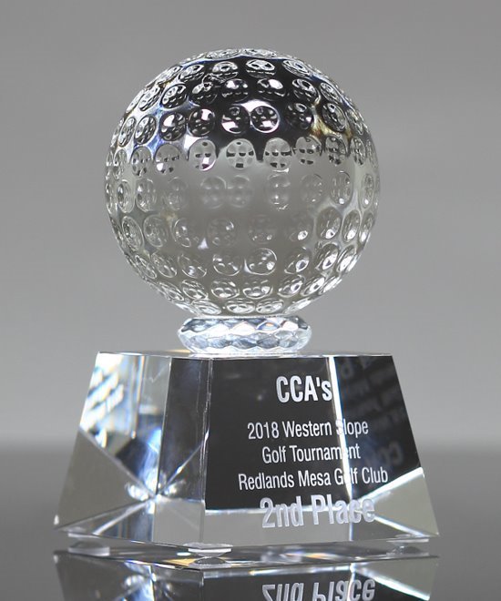 Crystal Golf Ball Trophy | CRY267 | Edco Awards