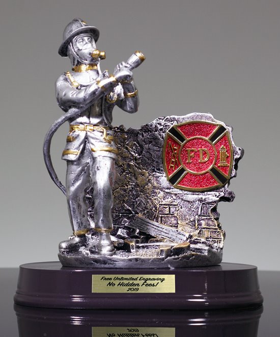 Fireman Recognition Award | Firefighter Trophy Resin RF981SG | Edco Awards