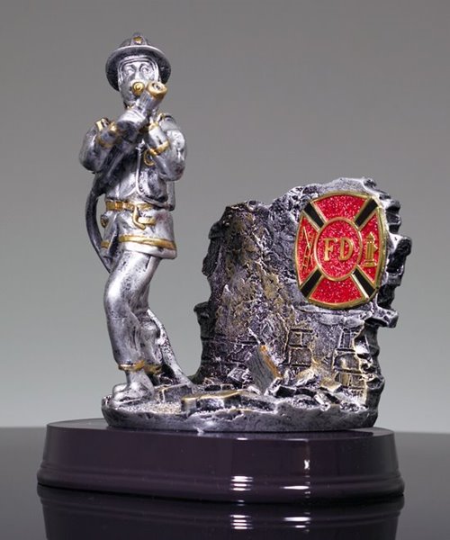 Fireman Recognition Award | Firefighter Trophy Resin RF981SG | Edco Awards