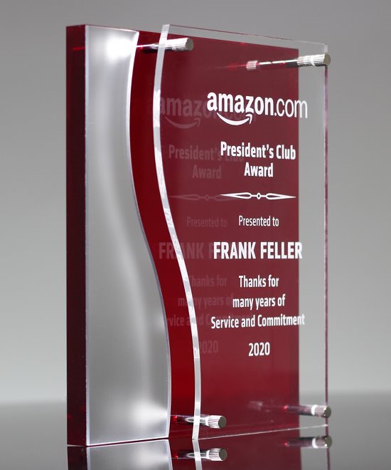 Red Acrylic Wave Plaque | Edco Awards