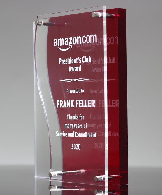 Red Acrylic Wave Plaque | Edco Awards