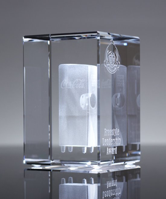 Chapin Custom 3D Etched Crystal Rectangle Award | Edco Awards