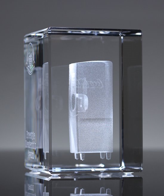 Chapin Custom 3D Etched Crystal Rectangle Award | Edco Awards