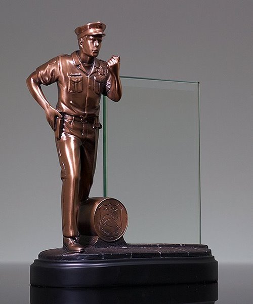 Police Officer Glass Plaque | Edco Awards