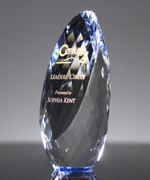 Gem-Cut Ellipse Crystal Trophy | Edco Awards